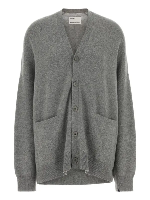 Extreme Cashmere N°24" Oversize Cardigan In Stretch Cashmere Blend - Grey