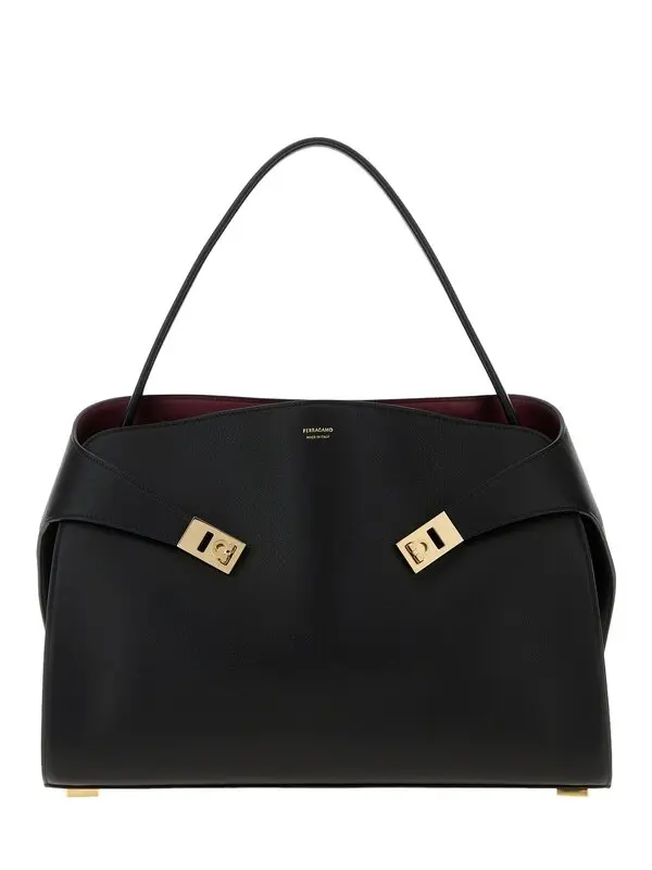 FERRAGAMO Large Hug Soft Shoulder Bag - Black