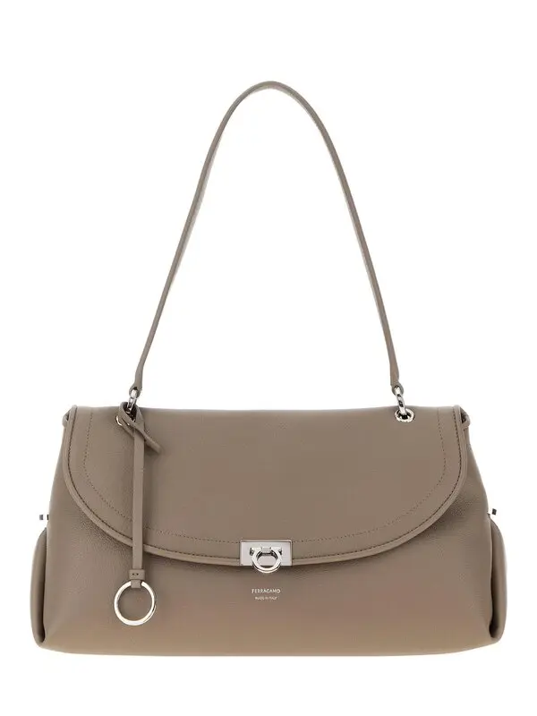 FERRAGAMO Leather Sofia 2026 Handbag - Grey