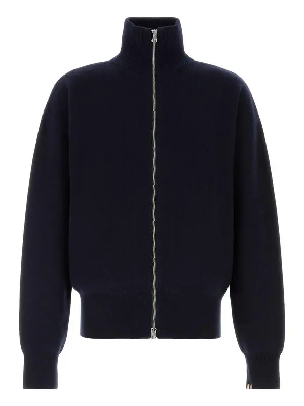Extreme Cashmere Cardigan With High Neck - Black
