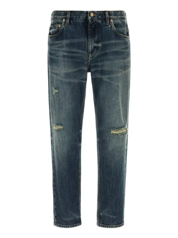 Dolce & Gabbana Stonewashed Denim Jeans - Blue