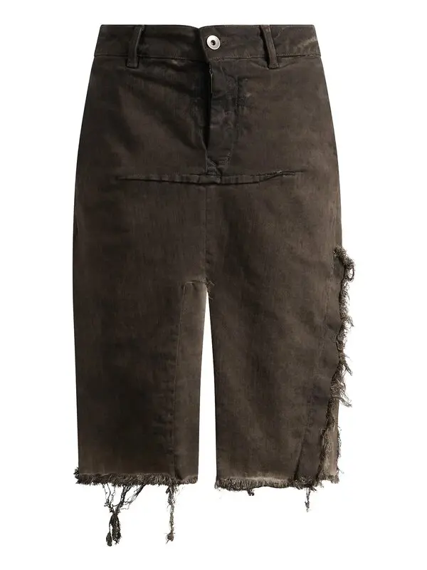 Rick Owens Spliced Denim Skirt - Dust Combo