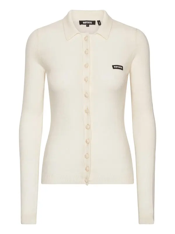 ROTATE BY BIRGER CHRISTENSEN Wool And Cashmere Blend Polo - White