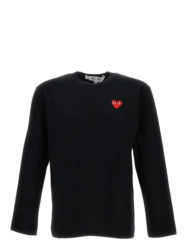 Play Comme Des Garcon Red Heart Emblem T-shirt - Nero