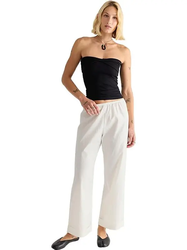 Donni. Pop Pinstripe Simple Pants - Powder