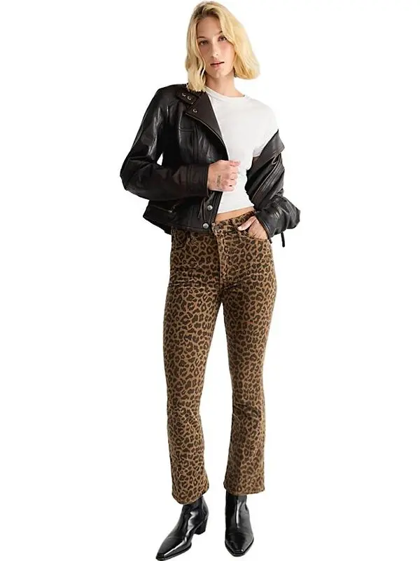 MOTHER The Hustler Flood Printed Jeans - Leopard Print