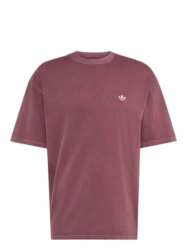 Adidas Trefoil Essentials Washed Loose Dropped Shoulder Tee - Maroon