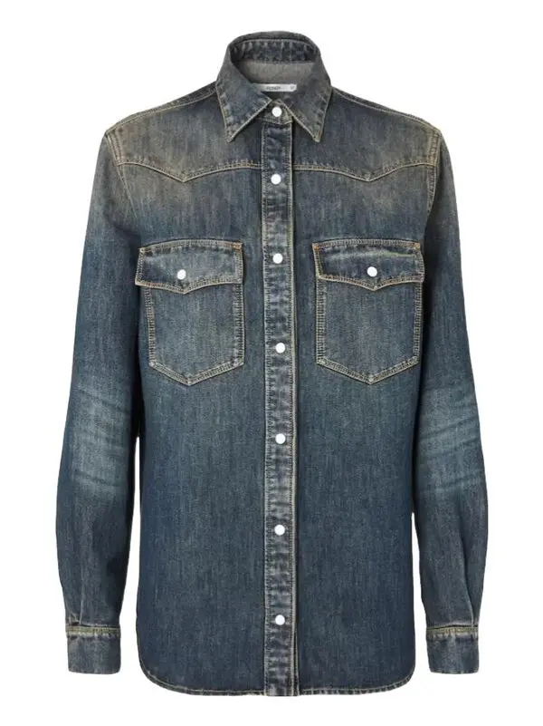 Fendi Long-sleeved Denim Shirt - Blue