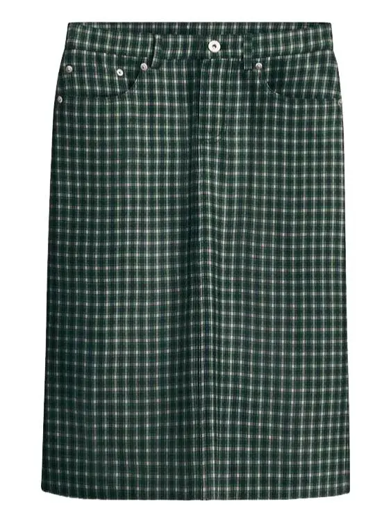 Dior Tartan Patterned Skirt - Green Multicolour