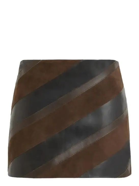 P.a.r.o.s.h Leather Mini Skirt With Panelled Design - No