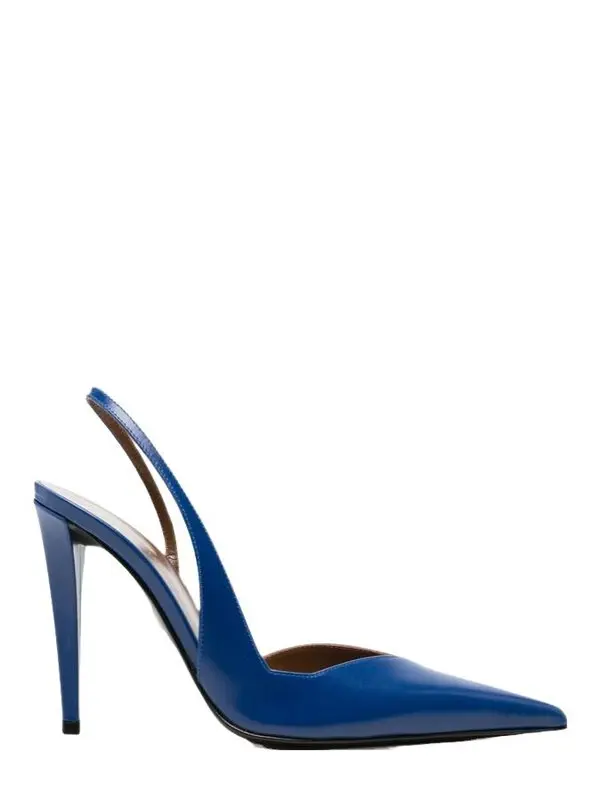 GIUSEPPE ZANOTTI Pointed-toe High-heeled Slingback Sandals - Blue
