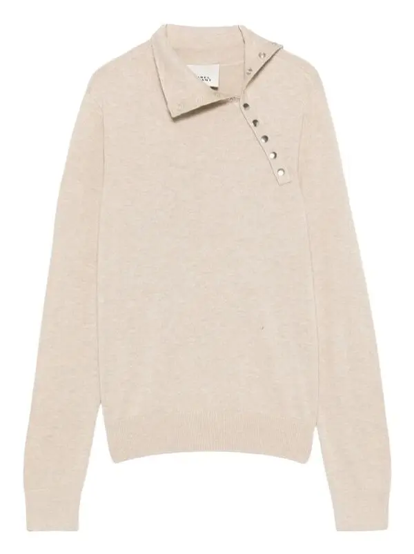 Isabel Marant Étoile Long-sleeved Knitwear With Diagonal Button Closure - Beige