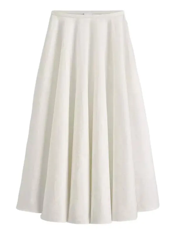 Dior Mid-length Flared Skirt With Allover Signatures - White