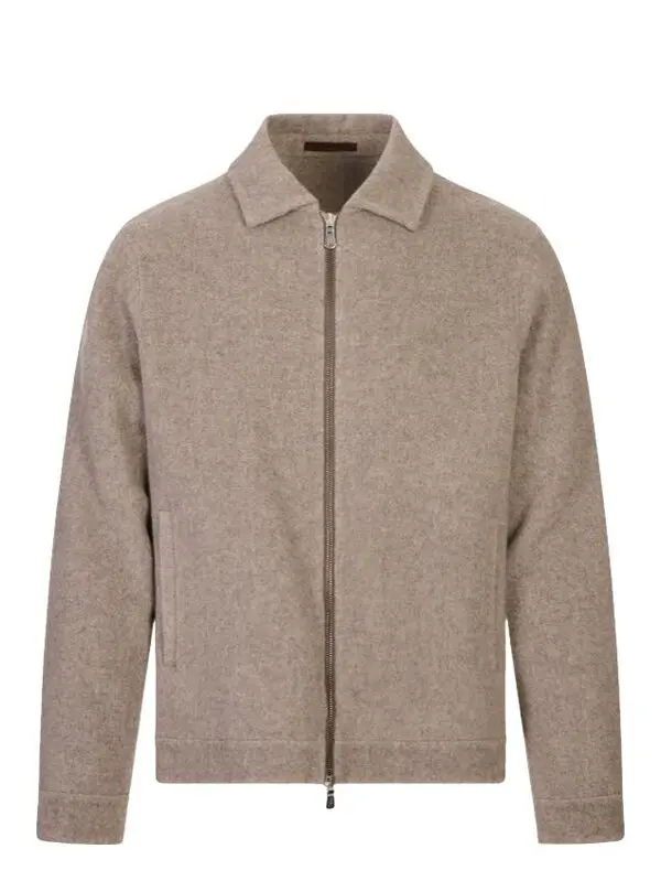 Fedeli Zip-up Shirt Jacket - Nude
