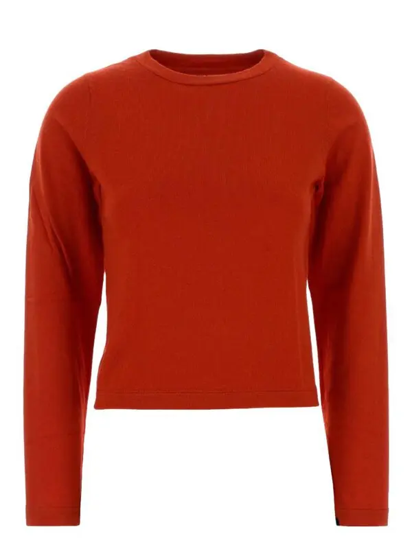 Extreme Cashmere Crew-neck Knit Top With Long Sleeves And Ribbed Neck - Red