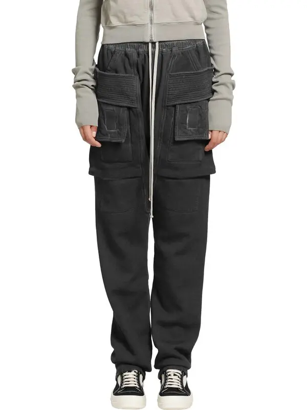 Rick Owens Tower Creatch Cargo Drawstring Pants - Black