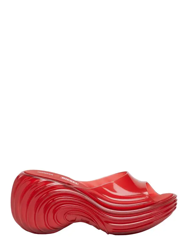 DIESEL® Platform Mule In Melflex With Oval D Monogram Sole - Red