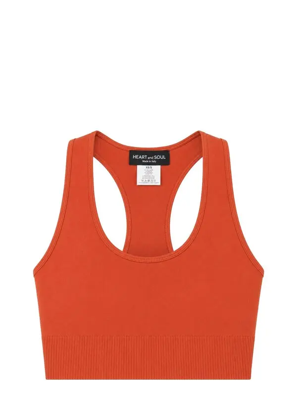 HEART AND SOUL Brick One Block Activewear Crop Top - Orange