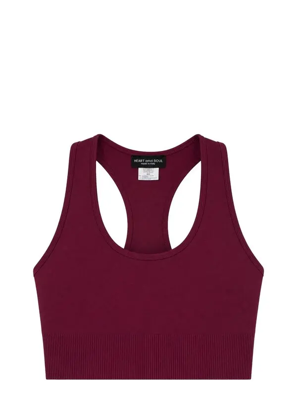 HEART AND SOUL Amarena One Block Activewear Crop Top - Red