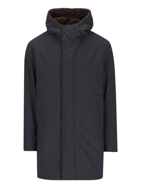 Herno Long-sleeved Hooded Padded Jacket - Black