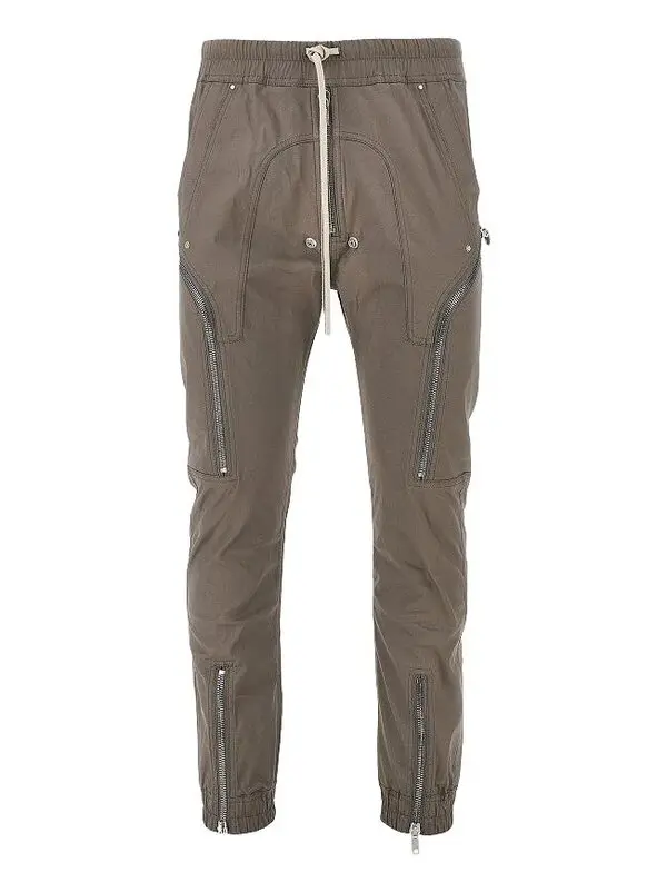 Rick Owens Stretch Cotton 'heizer' Cargo Pants - Gray