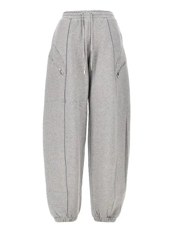 Attico Mélange Cotton Jogging Pants - Gray