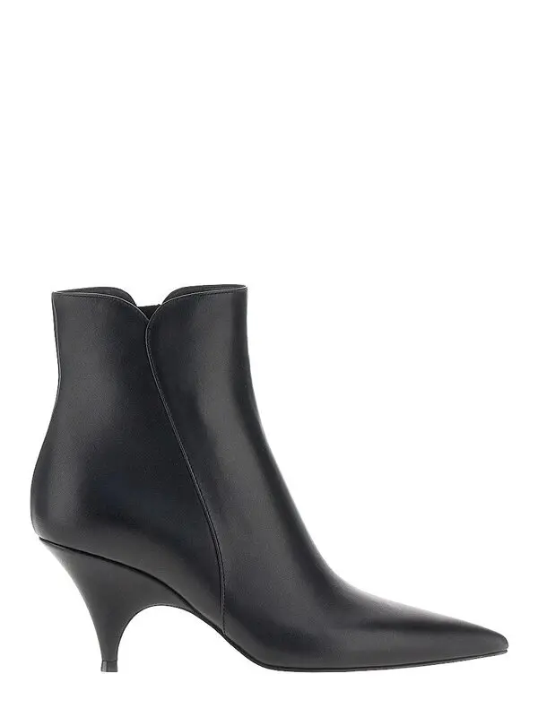 GIANVITO ROSSI Sofia" Leather Pointed Toe Ankle Boots - Black