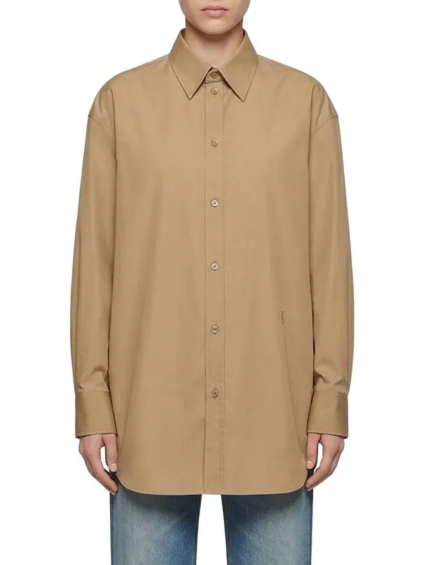 Saint Laurent Classic Collar Cotton Shirt - Brown