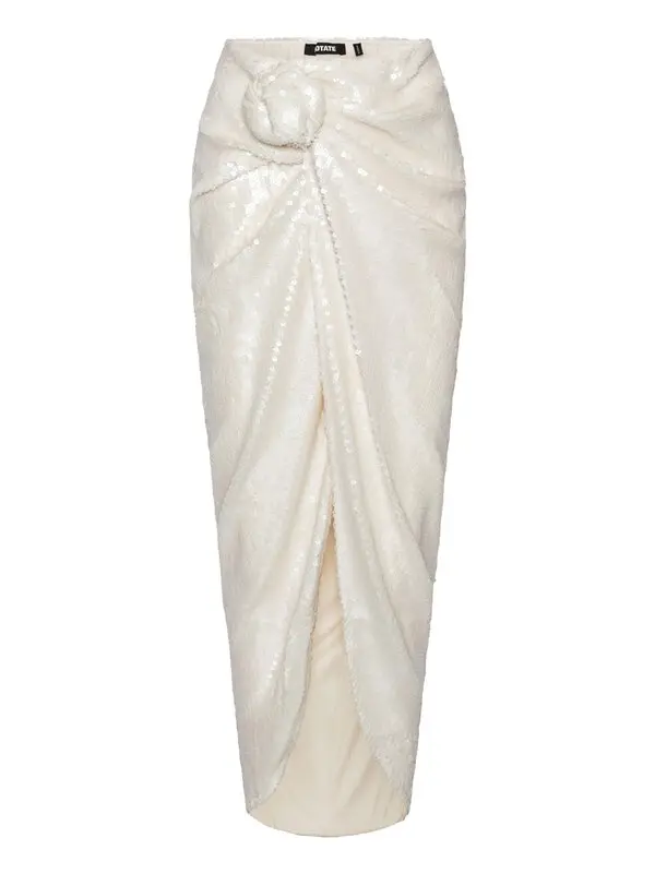 ROTATE BY BIRGER CHRISTENSEN Sequin Knot Midi Skirt - Multicolor