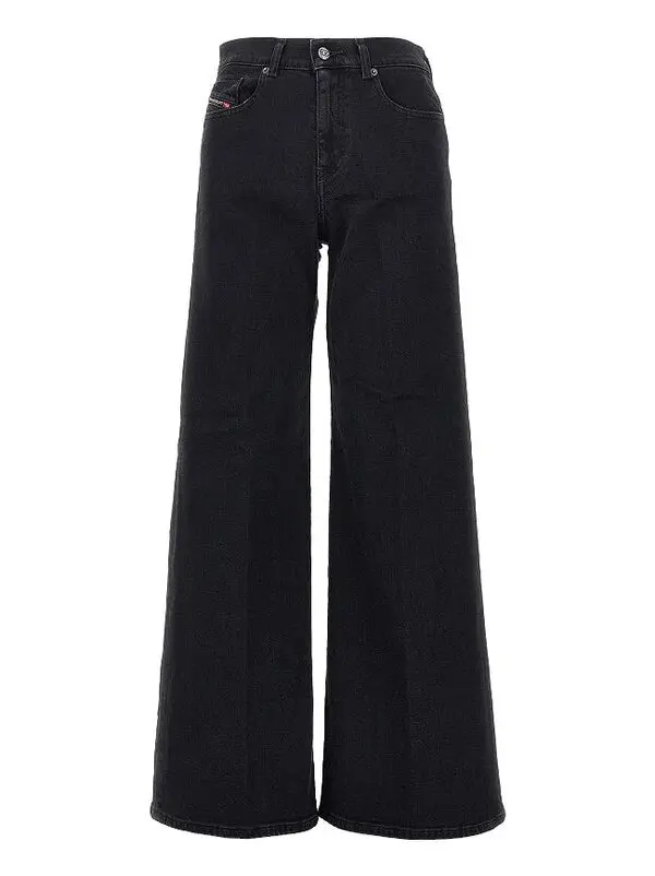 DIESEL® 1978 D-akemi Wide Leg Denim Pants - Black