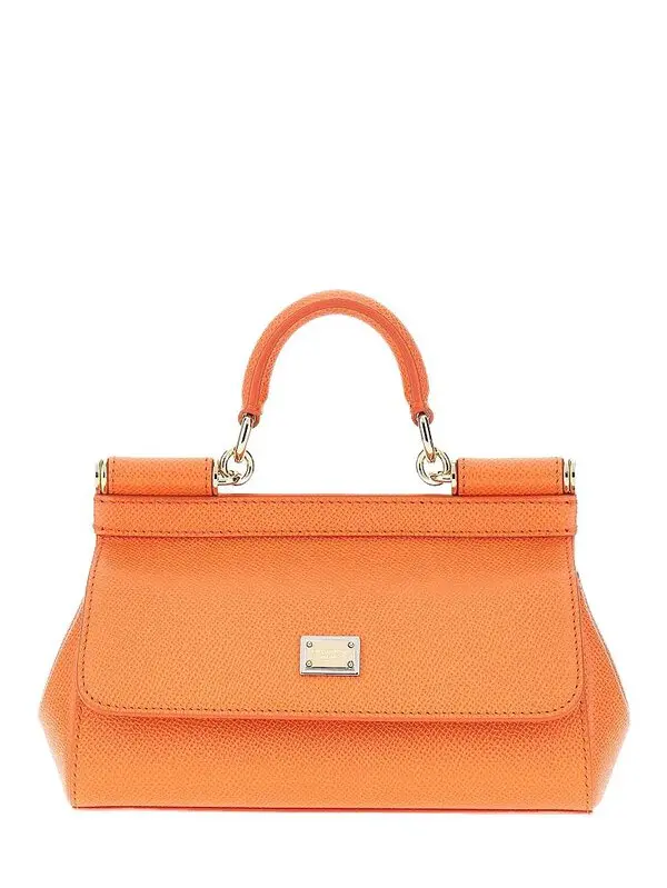 Dolce & Gabbana Dauphine Leather Mini Sicily Bag - Orange