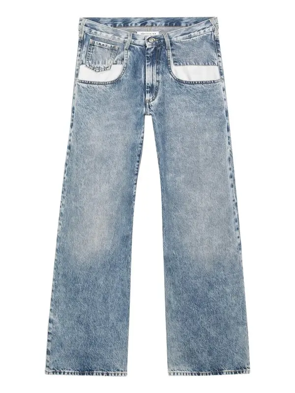 MAISON MARGIELA Light Washed Denim Jeans With Contrast Pocket Inserts - Blue
