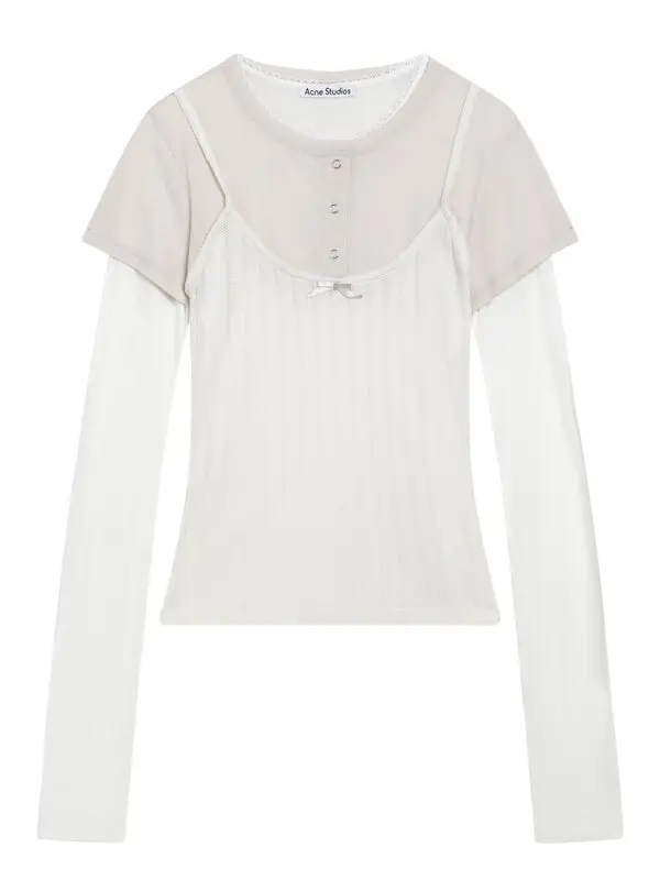 Acne Studios Layered Jersey Shirt With Bow Detail - White