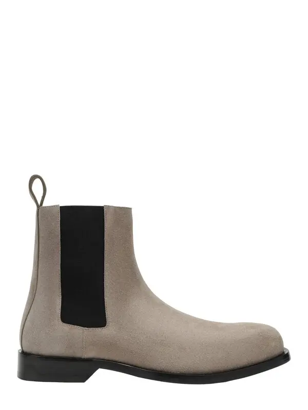 Loewe Suede Chelsea Ankle Boots - Cream