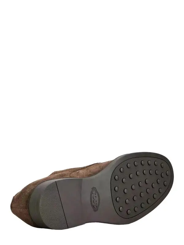 TOD'S Suede Monk Strap Shoes - Brown