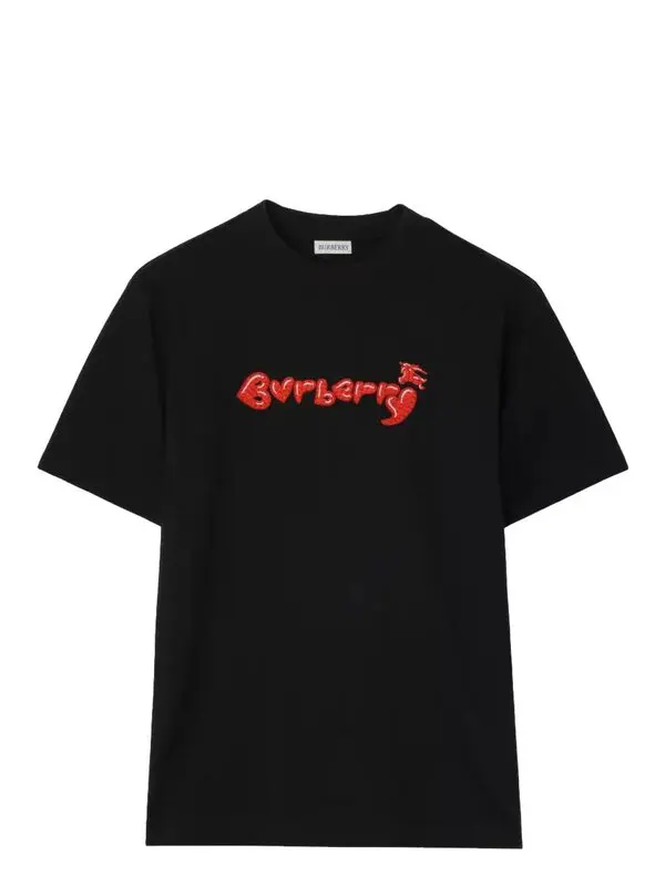 Burberry Heart Logo Cotton T-shirt - Black