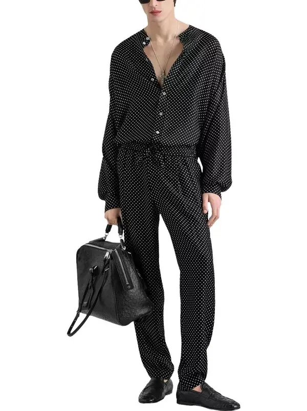 Dolce & Gabbana Polka-dot Silk Shirt - Black