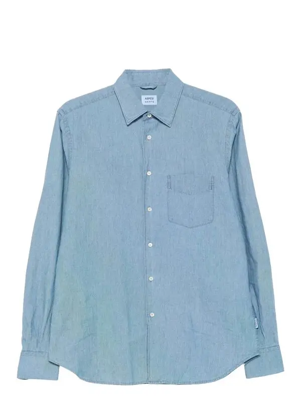 Aspesi Chest-pocket Long-sleeve Shirt - Blue