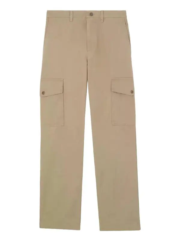 Burberry Cotton Twill Cargo Trousers - Neutrals