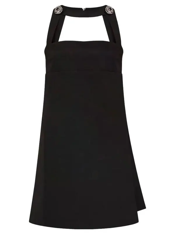 ALINA Crystal-embellished Halterneck Mini Dress - Black