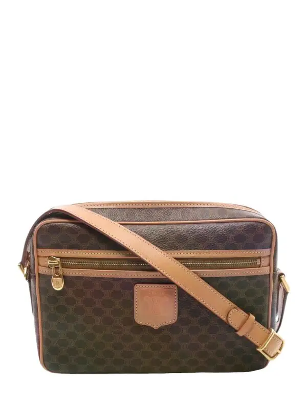 Celine Macadam Pattern Shoulder Bag - Brown