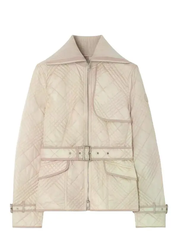 Burberry Micro Check-stitch Nylon Abbeydale Jacket - Neutrals