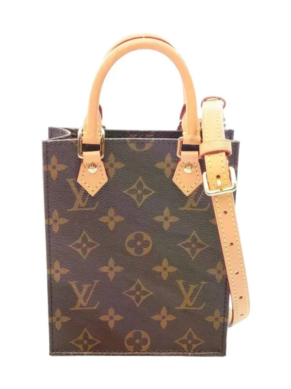 LOUIS VUITTON Monogram Canvas Petite Sac Plat Tote Bag - Brown
