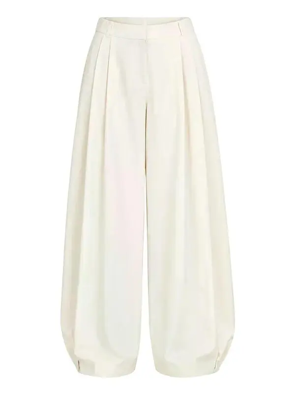 THE ROW Faustine Pleated Trousers - Neutrals