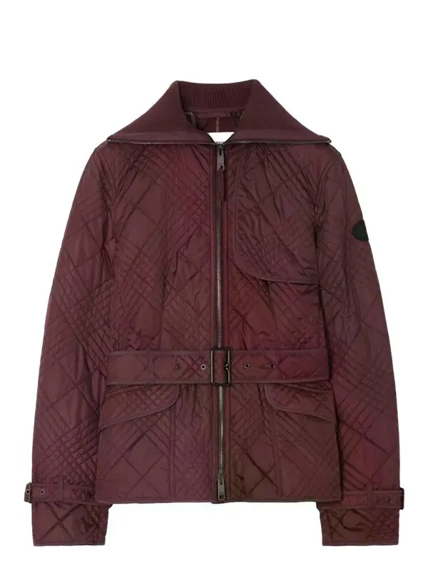 Burberry Micro Check-stitch Nylon Abbeydale Jacket - Red