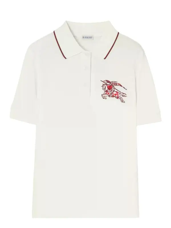 Burberry Heart Knight Embroidered Polo Shirt Dress - Neutrals