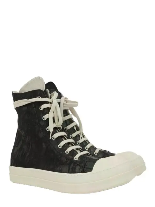 Rick Owens Coated High-top Sneakers - Black