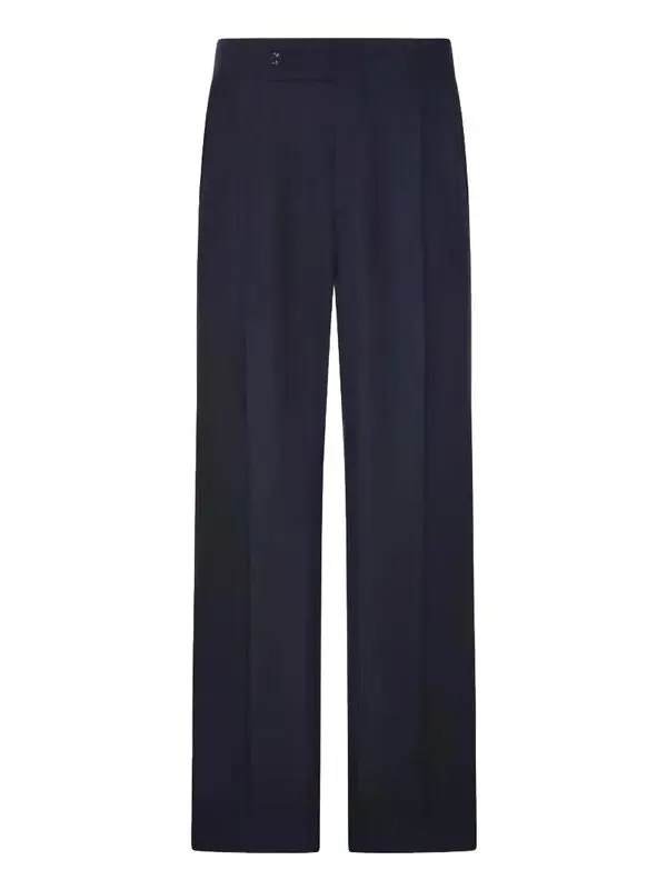 Giorgio Armani Pleated Virgin Wool Trousers - Blue