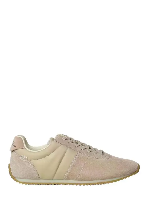 Loro Piana Fast Walk Sneakers With Suede And Wind Fabric Panels - Neutrals