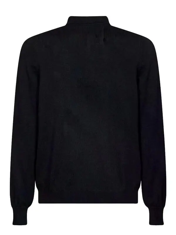 D4.0 Long-sleeve Knitted Polo Shirt - Black
